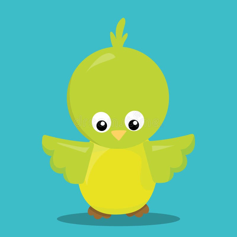 Cute birds front green 05 stock vector. Illustration of birds - 198985499