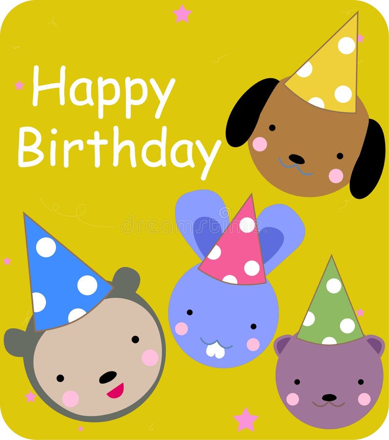 Cute birthday card stock vector. Illustration of cute - 11615190