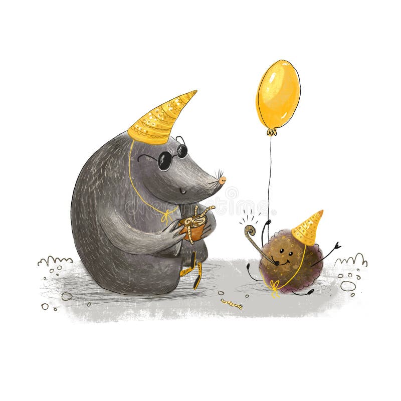 Cute Birthday Card. Illustration for Congratulations Stock Illustration ...