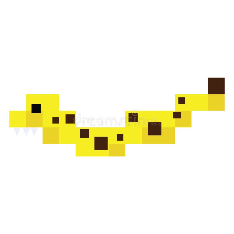 Cute 8 Bit Banana Moray Eel Vector Illustration. Sealife Pixel Clipart ...