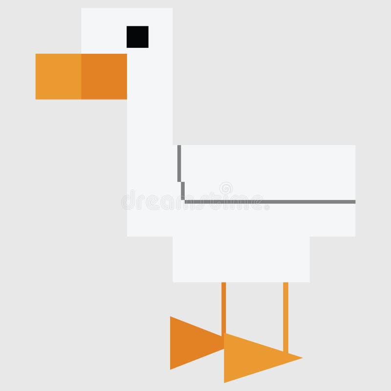 Cute 8 Bit Duck Vector Illustration. Farm Bird Pixel Clipart Stock ...