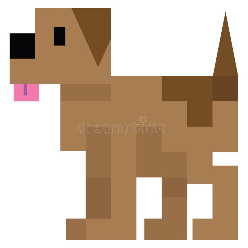 Cute 8bit Pet Dog Breeds Vector Illustration. Spaniel Pet Puppy Pixel ...