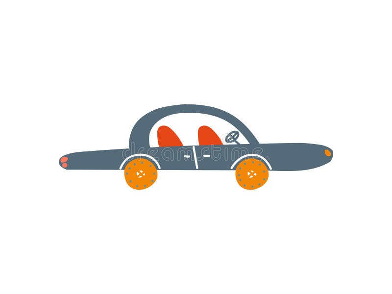 Cute Black Car, Side View Cartoon Vector Illustration Stock Vector ...