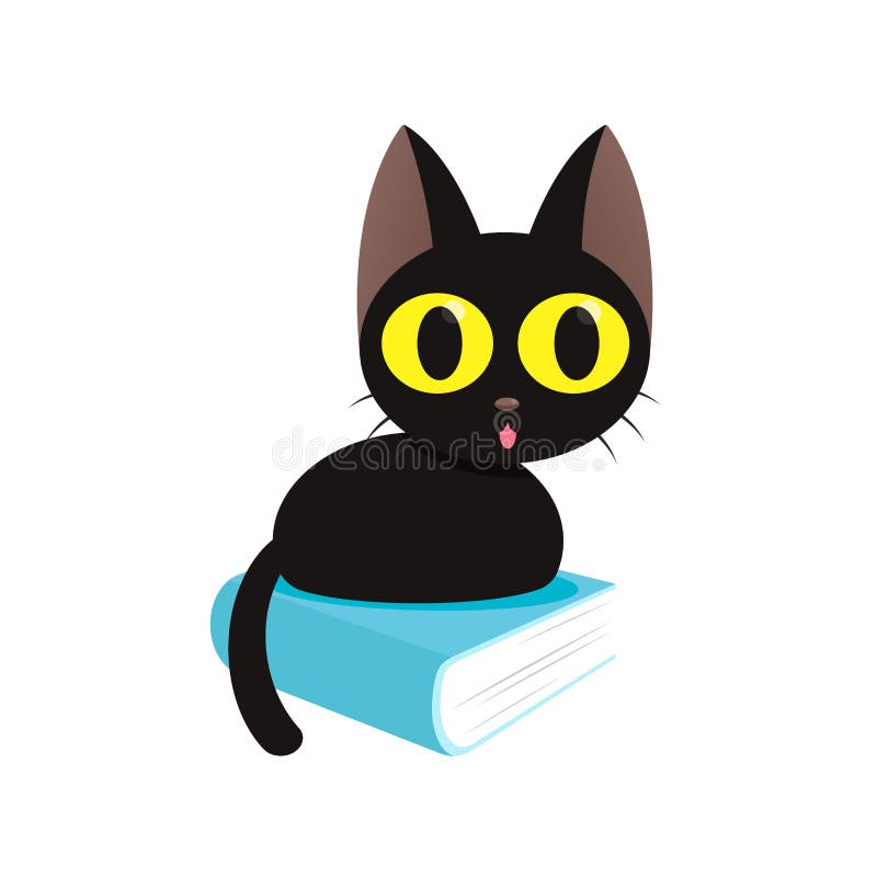 Cute black cat. stock illustration. Illustration of domestic - 54406036