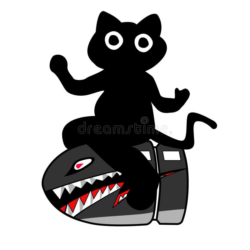 Cute Black Cat Riding Rocket Cartoon Vector Icon Illustration. Stock ...