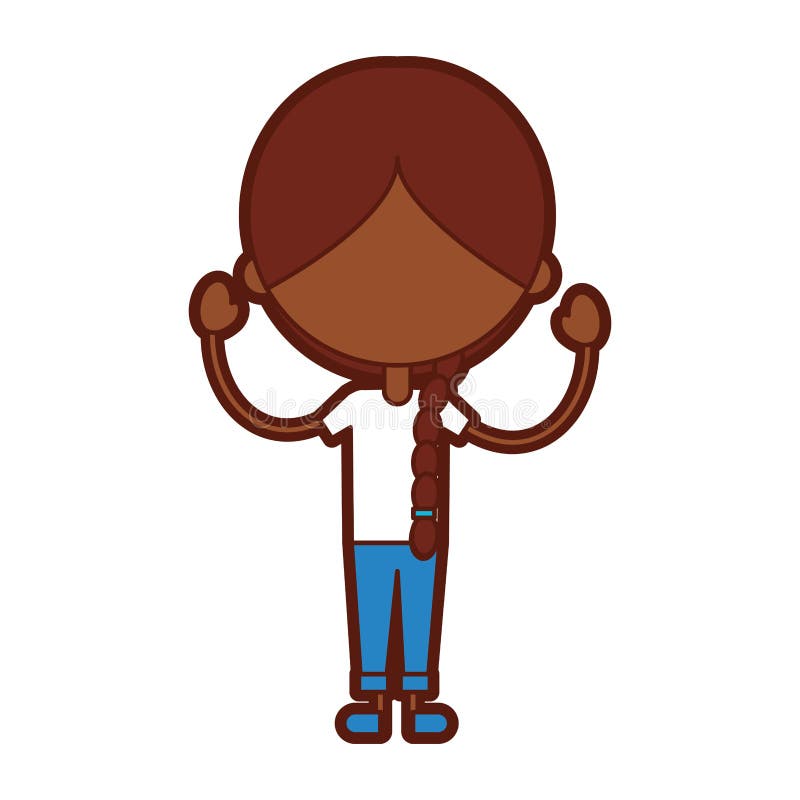 Cute Black Girl Character Icon Stock Vector - Illustration of design ...