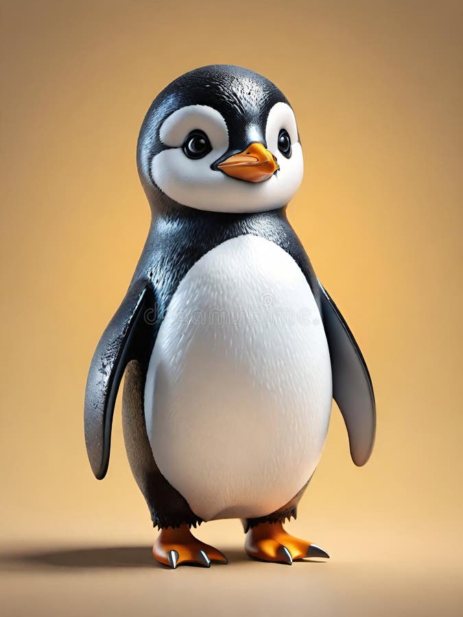 Cute Black Penguin on the Background Stock Illustration - Illustration ...