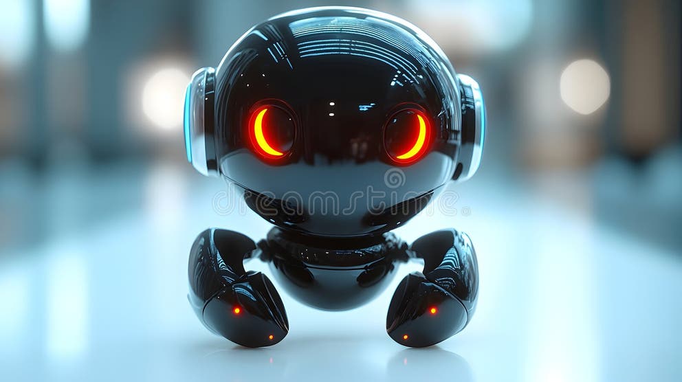 Cute AI Robot stock image. Image of automation, cyberpunk - 369463895