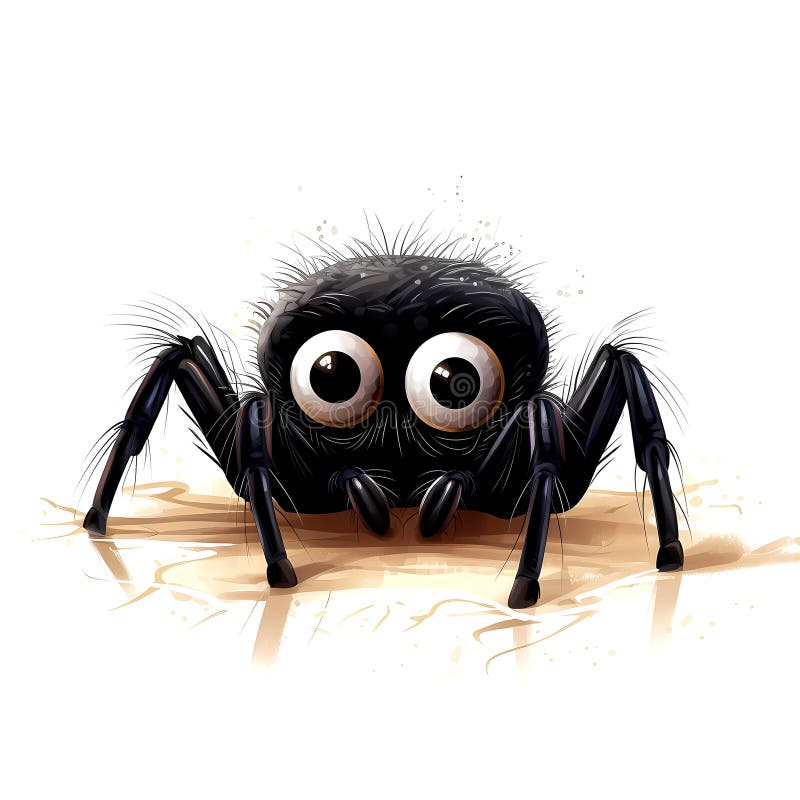 Cute black spider stock illustration. Illustration of black - 293236989