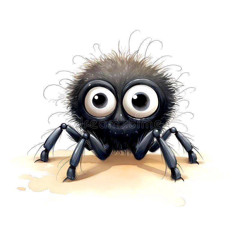 Cute black spider stock illustration. Illustration of animal - 293236994