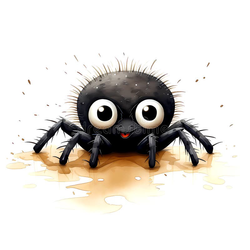 Cute black spider stock illustration. Illustration of black - 293236989