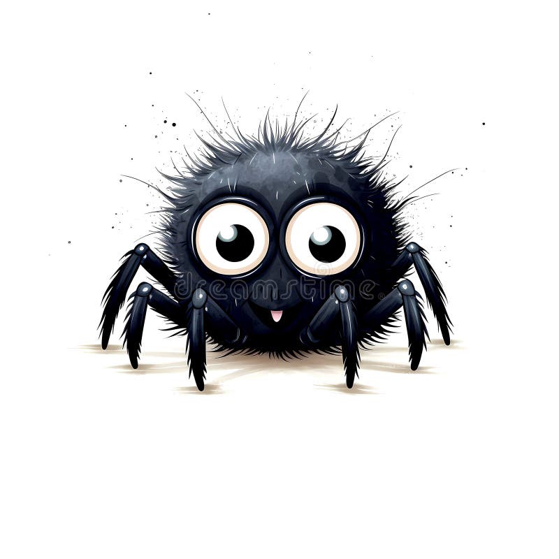 Cute black spider stock illustration. Illustration of eyes - 293237001
