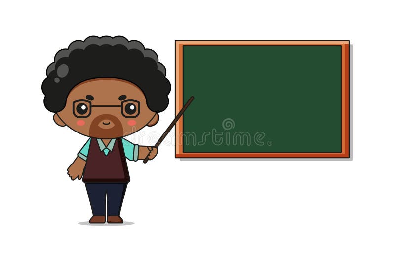 Cute Black Teacher Mascot Character Stock Vector - Illustration of ...