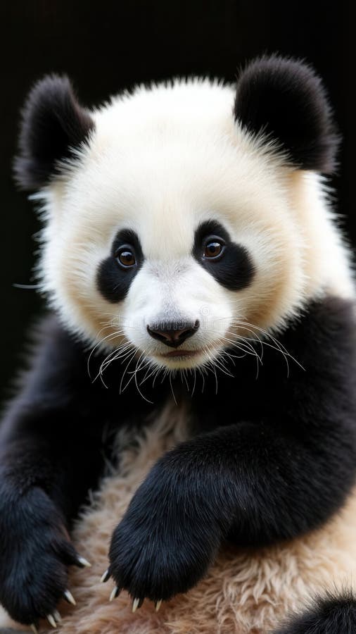 Cute Black and White Panda, Close-up Stock Image - Image of grass, wild ...