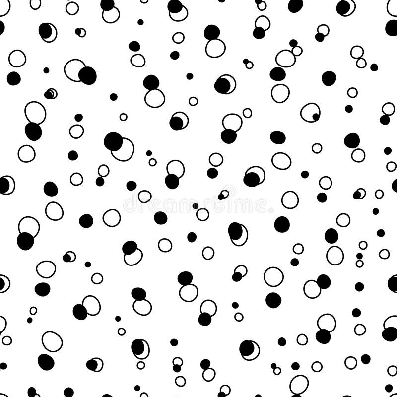 Cute Black and White Polka Dot Pattern Transparent Isolated Seamless ...