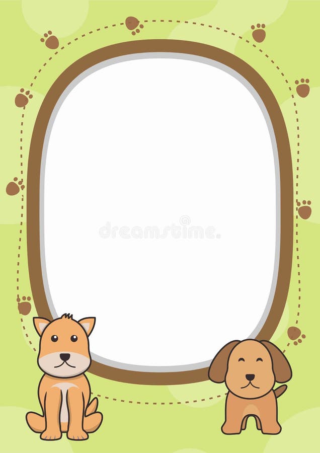 Cute Blank Frame Design with Adorable Dog Vector Stock Vector ...