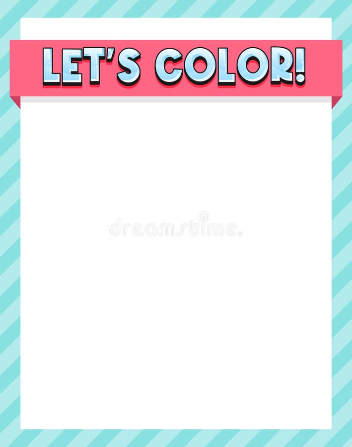 Cute Blank Light Blue Color Border for Worksheet Stock Vector ...