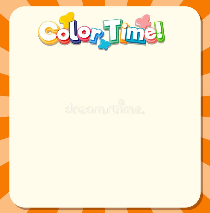 Cute Blank Orange Color Border for Worksheet Stock Vector ...