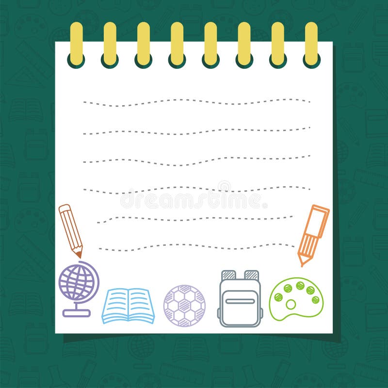 Blank Papper Illustration with Cute Icon Stock Vector - Illustration of ...