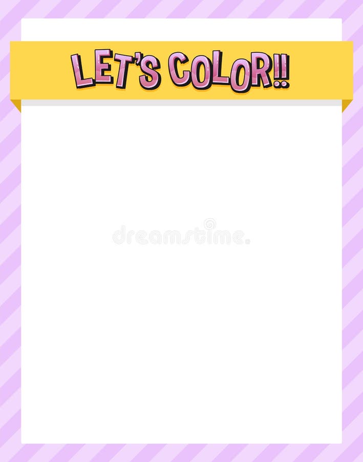 Cute Blank Violet Color Border for Worksheet Stock Vector ...