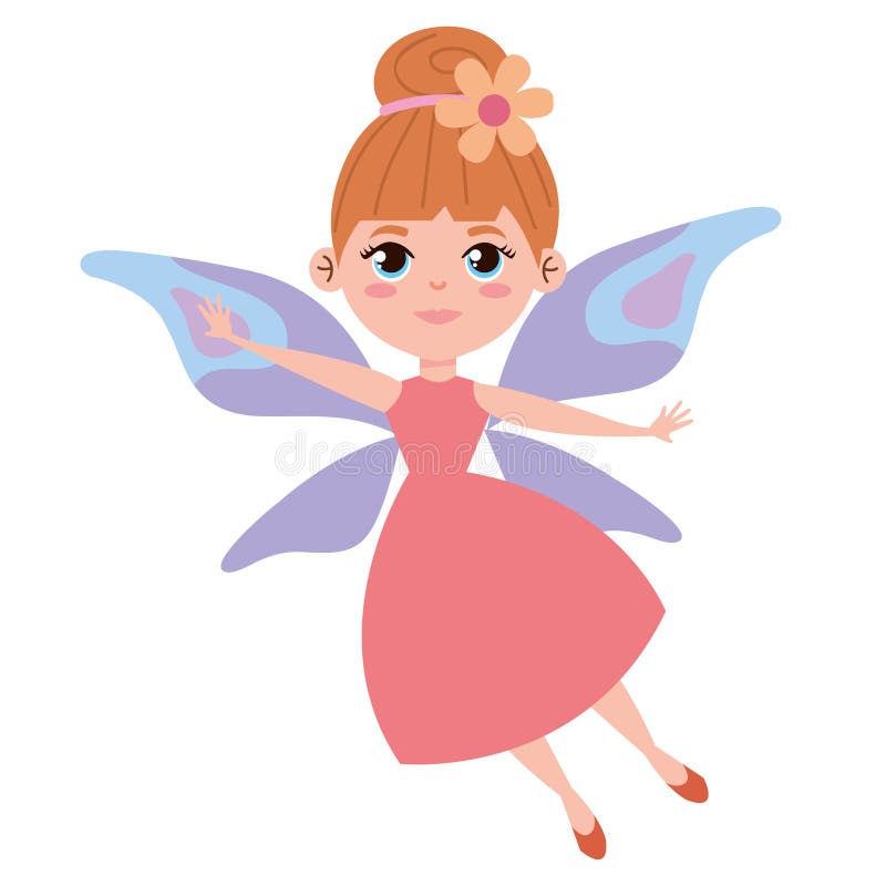 Cute blond fairy flying stock vector. Illustration of hair - 284019443