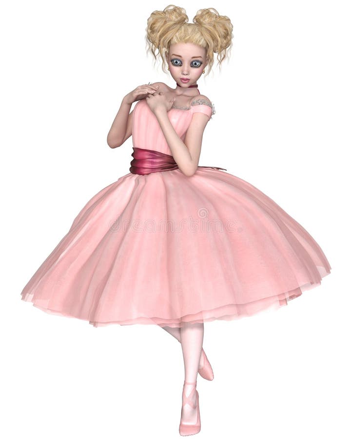 Cute Blonde Ballerina In A Pink Tutu Stock Illustration Illustration