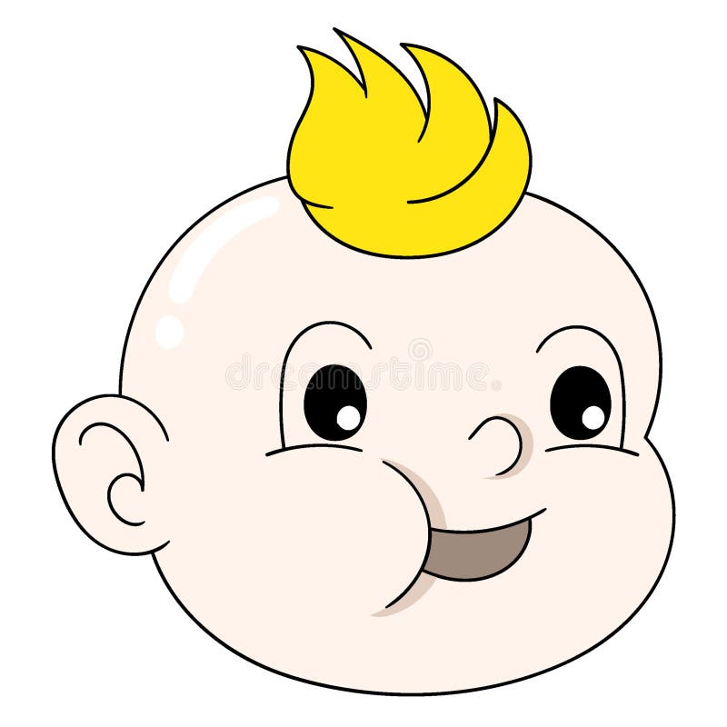 Cute Blonde Chubby Baby Boy Head Stock Vector - Illustration of chubby ...