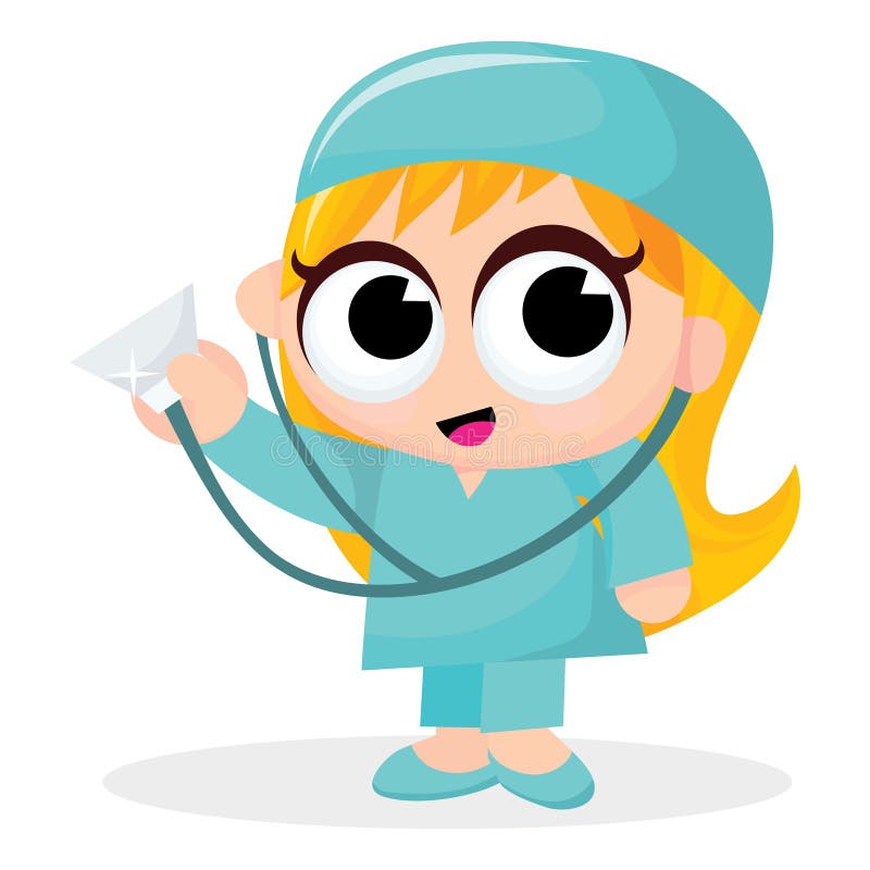 Cute Blonde Female Doctor Stock Illustration Illustration Of People
