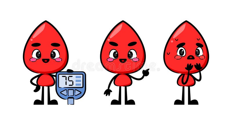 Cute Blood Mascot Collection. Health Mascot Vector Stock Vector ...