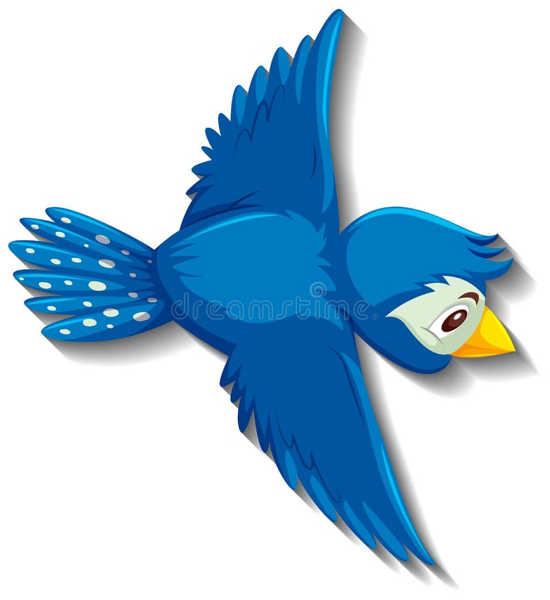 Cute Blue Bird Cartoon Character Stock Vector - Illustration of colour ...