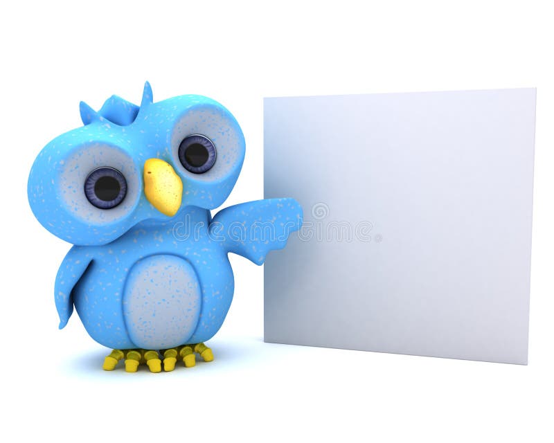 Cute Blue Bird Character stock illustration. Illustration of render ...