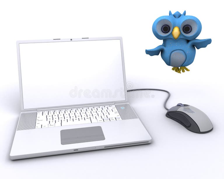 Cute Blue Bird Character stock illustration. Illustration of chirp ...