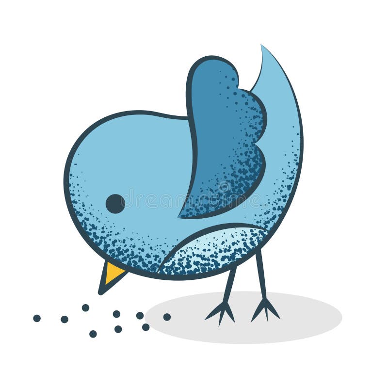 Cute Blue Bird Illustration Stock Illustration - Illustration of drawn ...