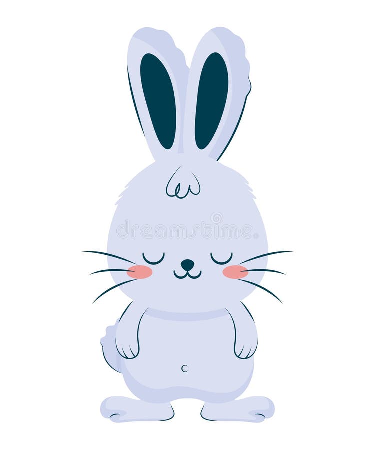 Cute blue bunny stock vector. Illustration of vector - 242696326