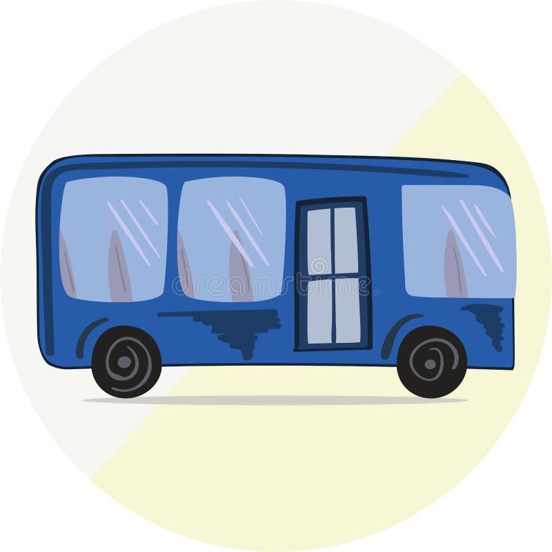 Blue bus cartoon stock vector. Illustration of commercial - 93595515