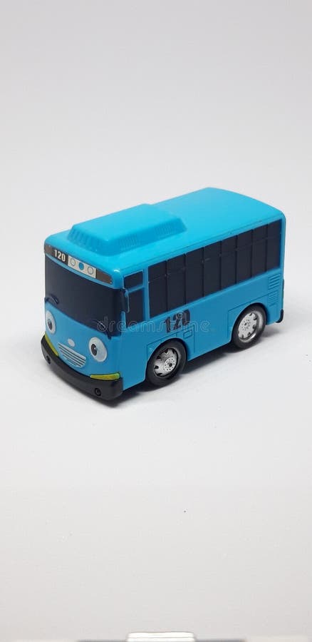 Cute Blue bus toy for kids stock image. Image of machine - 264712025