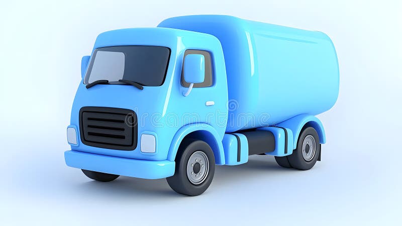 Cute Blue Cartoon Truck with a Rounded Design Stock Illustration ...