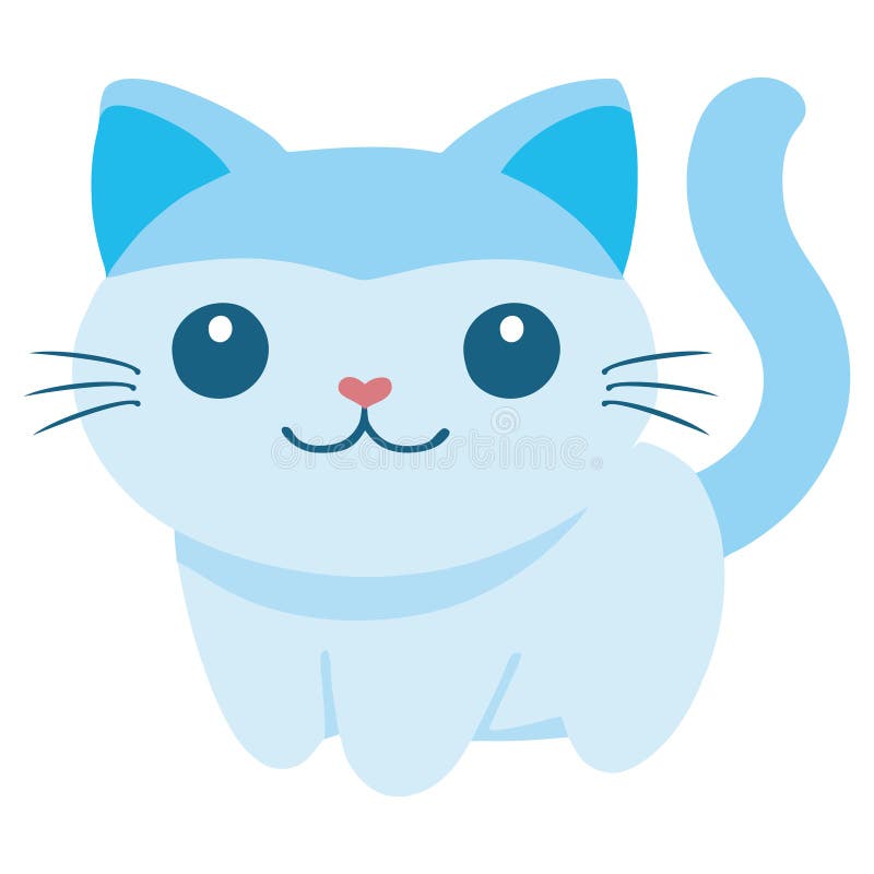Cute blue cat mascot stock vector. Illustration of smile - 272326499