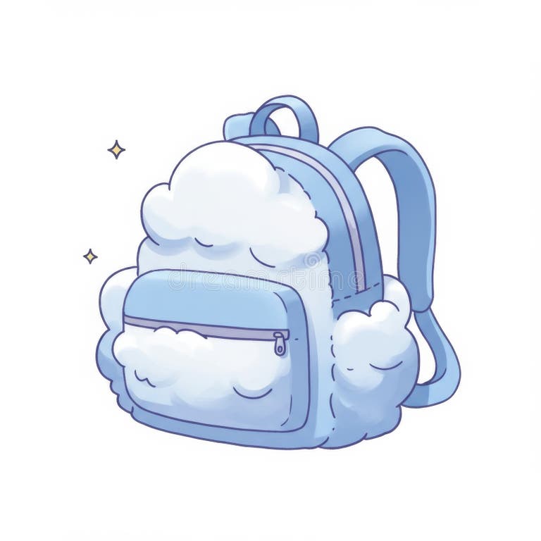 Cute Blue Cloud Backpack Pixel Art Illustration Stock Illustration ...