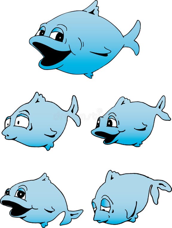 Cute Blue Fish stock vector. Illustration of clip, fish - 18568878