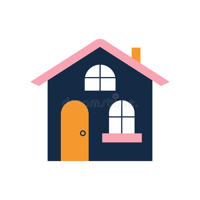 Cute Blue House. Vector Cartoon Flat Illustration Stock Vector ...