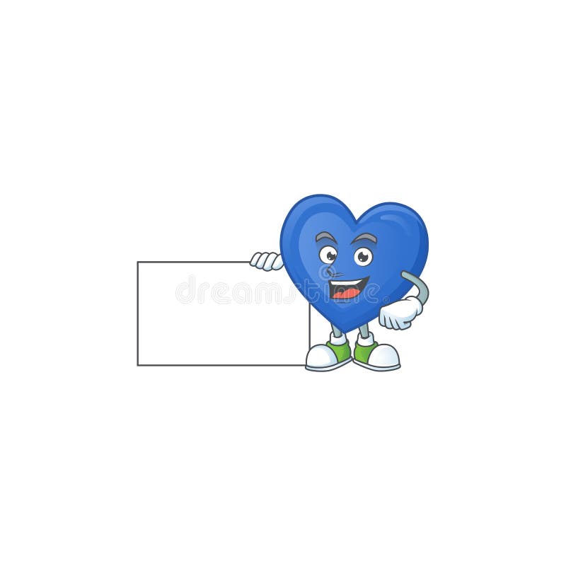 Cute Blue Love Cartoon Character with a Board Stock Vector ...
