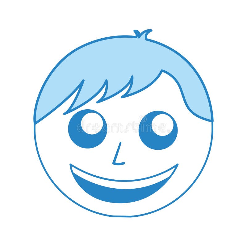 Cute blue man face cartoon stock vector. Illustration of attractive ...