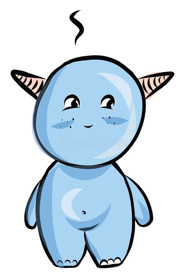 Cute Blue Monster, Illustration, Vector Stock Vector - Illustration of ...