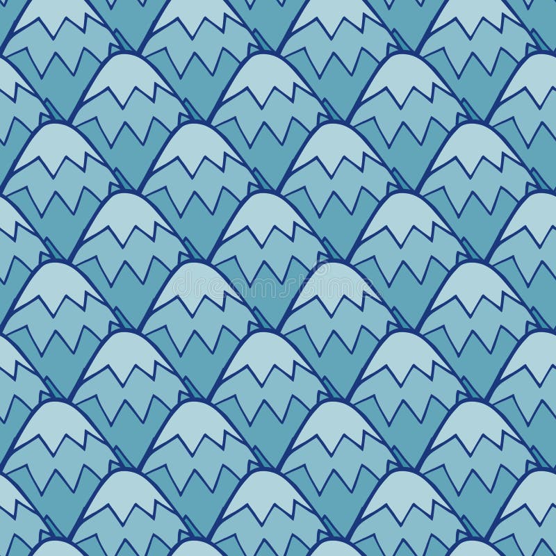 Cute Blue Mountains Vector Seamless Pattern. Stock Vector ...