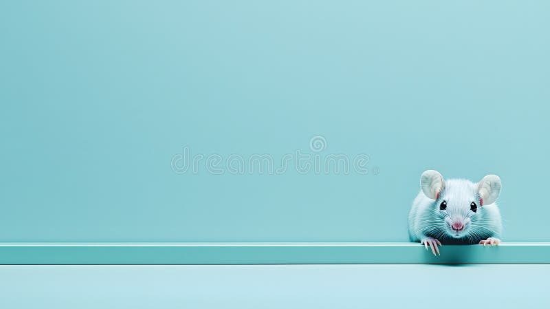 Cute Blue Mouse on a Mint Background Stock Illustration - Illustration ...