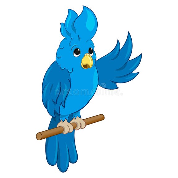 Cute Blue Parrot.Vector Illustration. Stock Vector - Illustration of ...