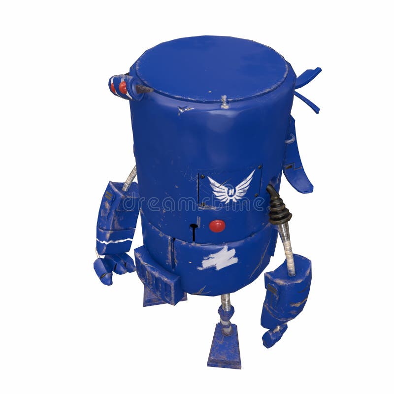 Little Cute Round Robot (side- and Front-view) Stock Illustration ...