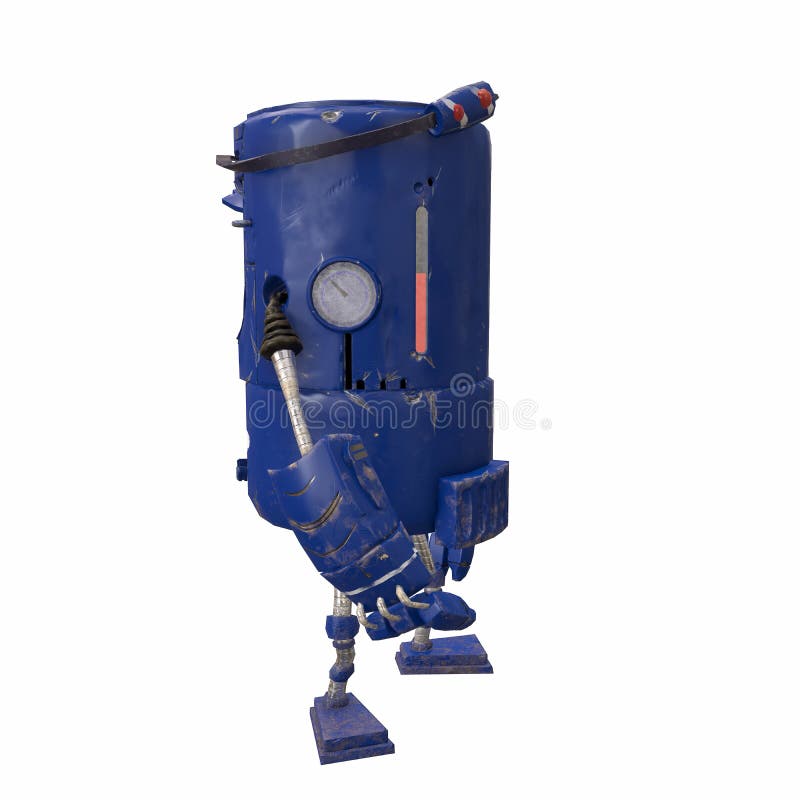 Little Cute Round Robot (side- and Front-view) Stock Illustration ...