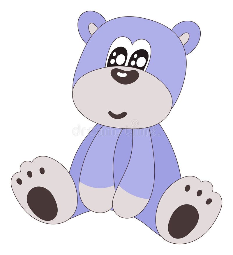 Cute Blue Sitting Bear-isolated Stock Illustration - Illustration of ...